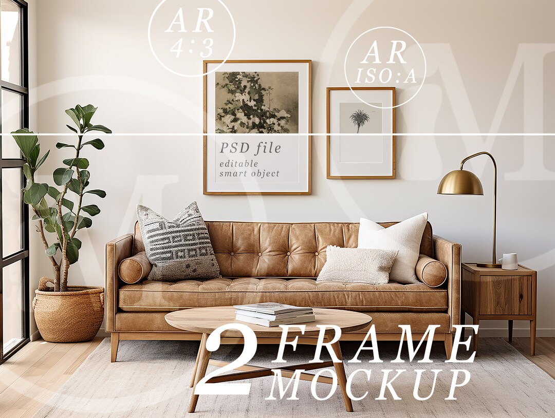2 Frames Mockup - Aspect Ratios 4x3 | ISO:A - Modern Living Room ...