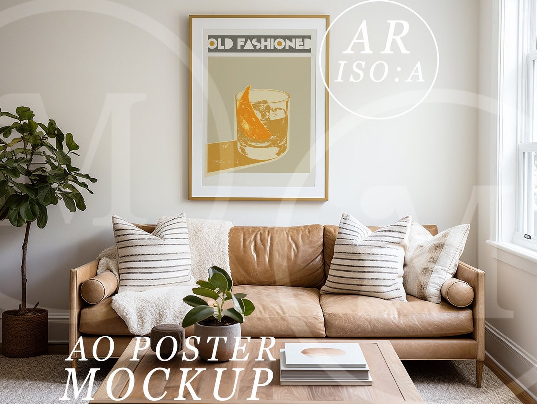A0 Frame Mockup - Aspect Ratio ISO:A - Modern Stylish Living Room ...
