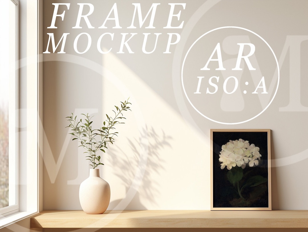A4 Mockup, PSD Template - Aspect Ratio ISO:A - Minimal Bright Modern Interior Mock up With ...