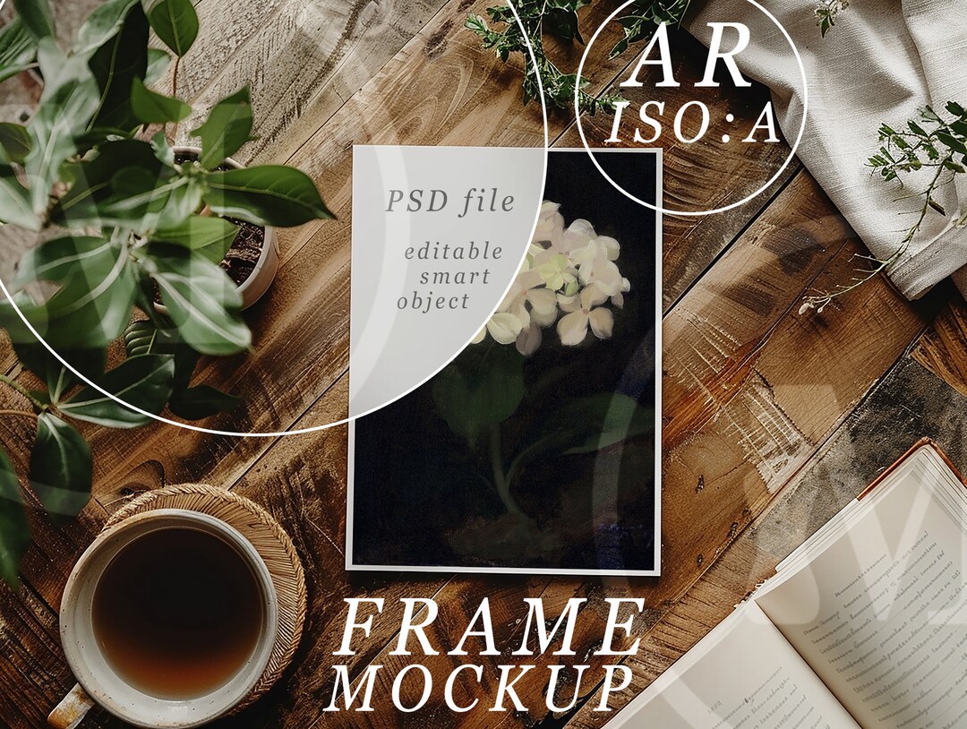 A4 Paper Mockup: Rustic Coffee Table, PSD Template (digital Download ...