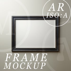 A4 A3 Mockup PSD Template, Horizontal Black Distressed Wooden Picture ...