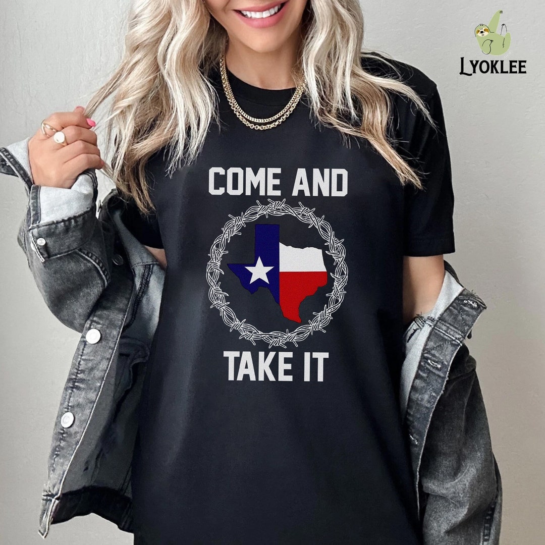 Come Take It Razer Wire Star Shirt, Texas Barbed Wire Tee, Patriot ...