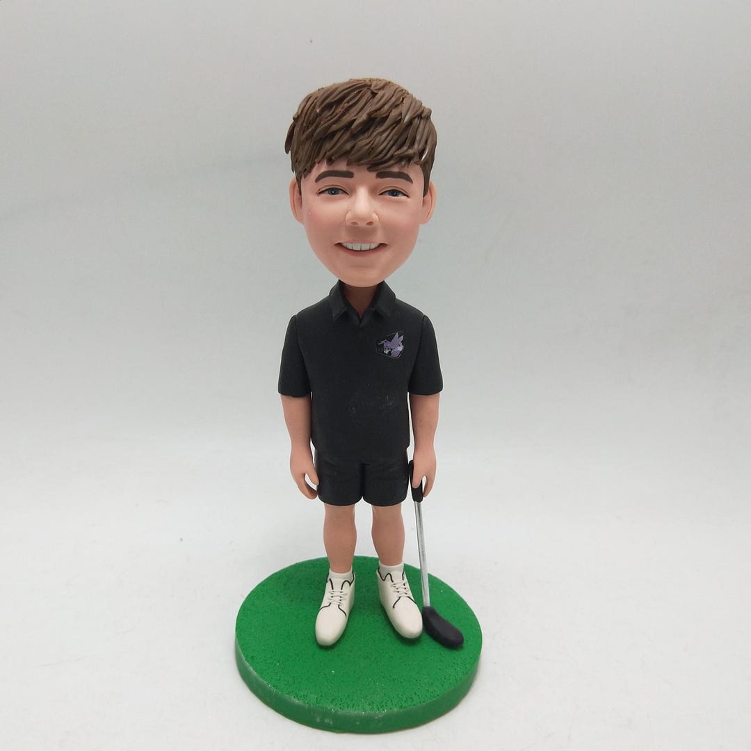 Custom Golf Bobblehead With Club and Green Base From Photo ...