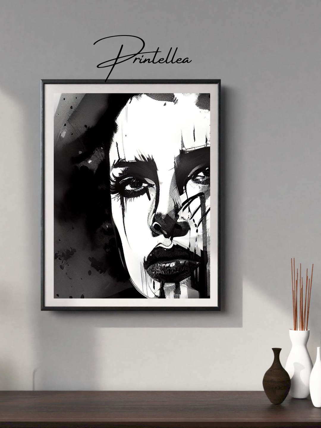 Minimalist Wall Art Print: Ink & Isolation No. 7 – Ideal for Modern ...