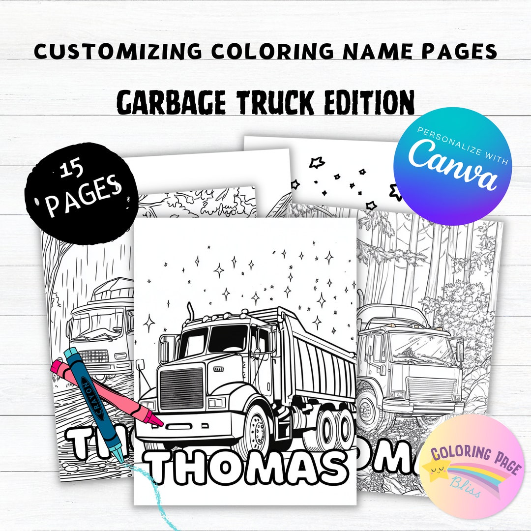 Garbage Truck Coloring Page Printable, Garbage Truck Coloring Book ...