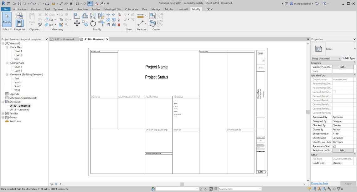 Revit Title Block Family / Label-based / Fully Customizable / Metric ...