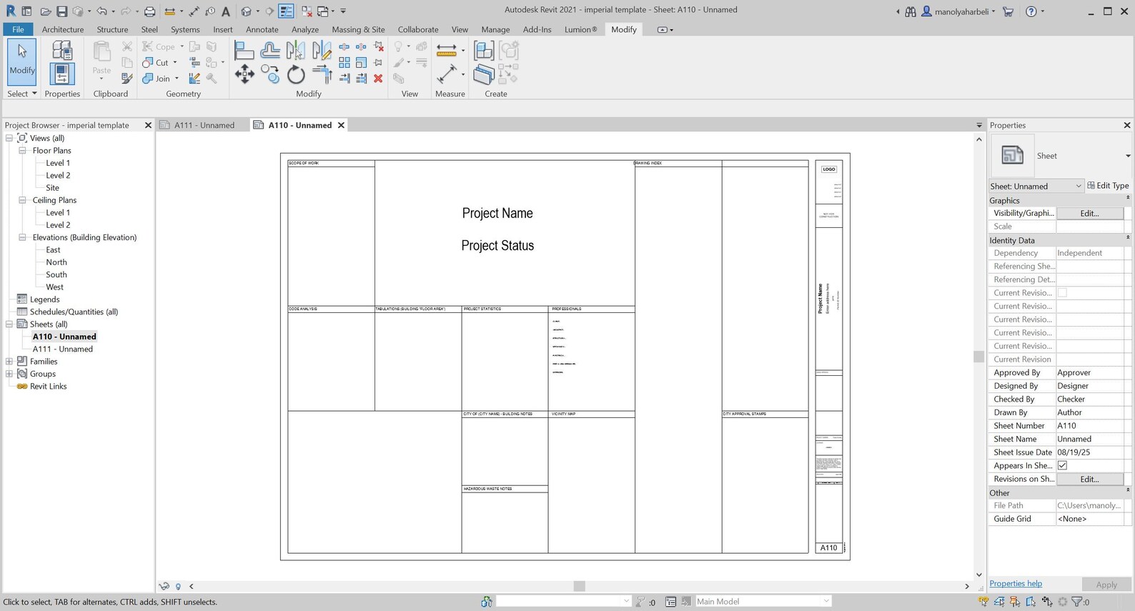 Revit Title Block Family / Label-based / Fully Customizable / Metric ...