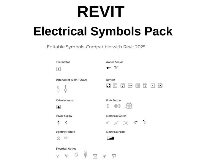 Revit 2D Electrical Symbols Pack | IEC Standard |revit 2025+ Compatible ...