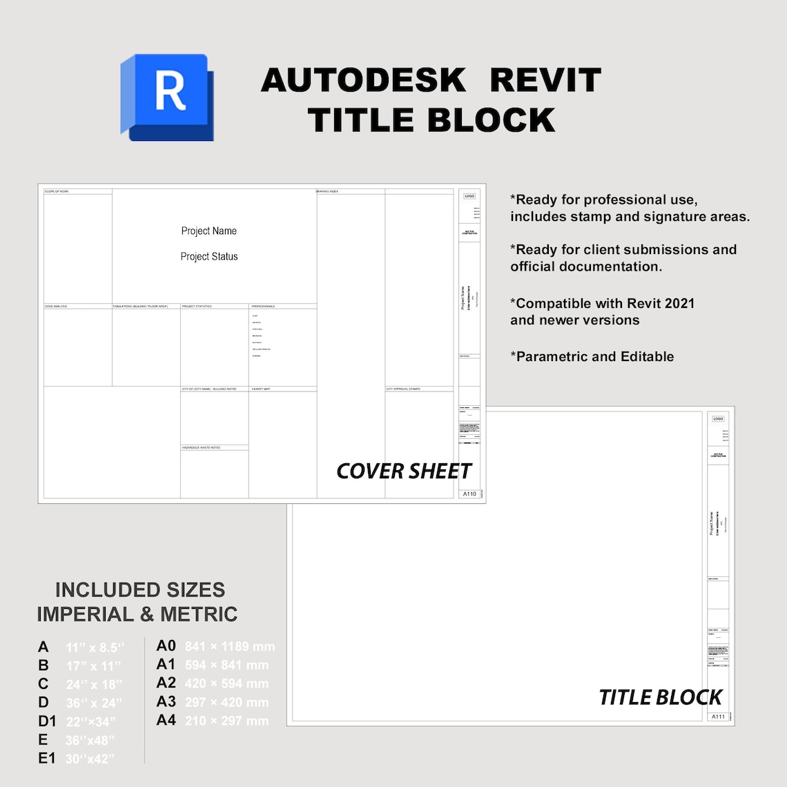 Revit Title Block Family / Label-based / Fully Customizable / Metric ...