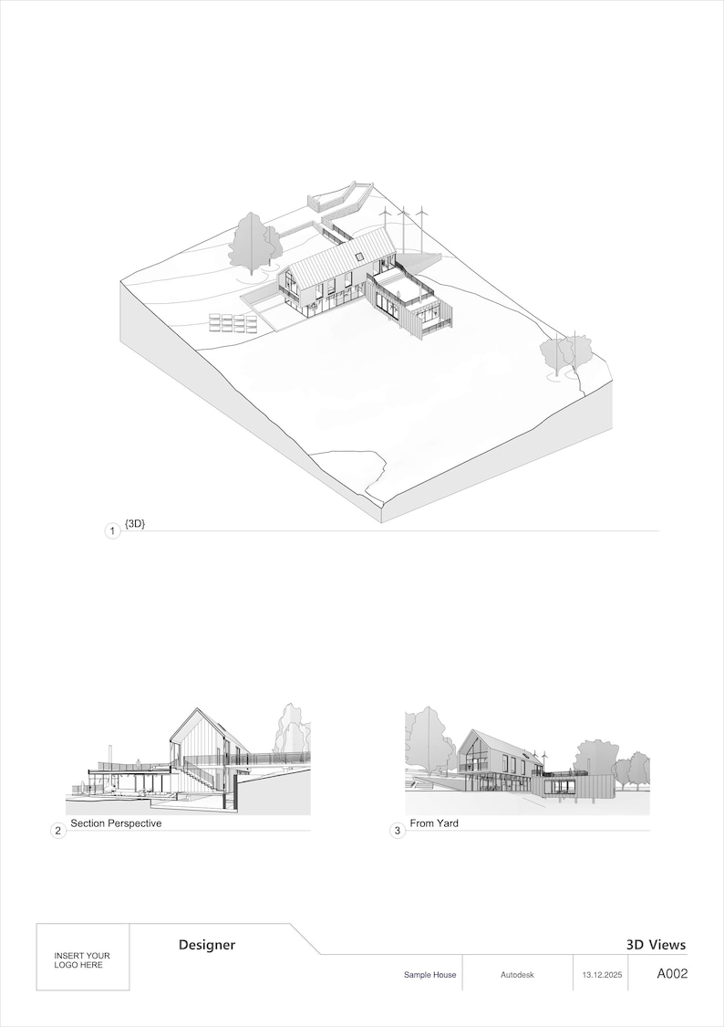 Soft Minimalist Revit Presentation Template/ Complete View + Title ...