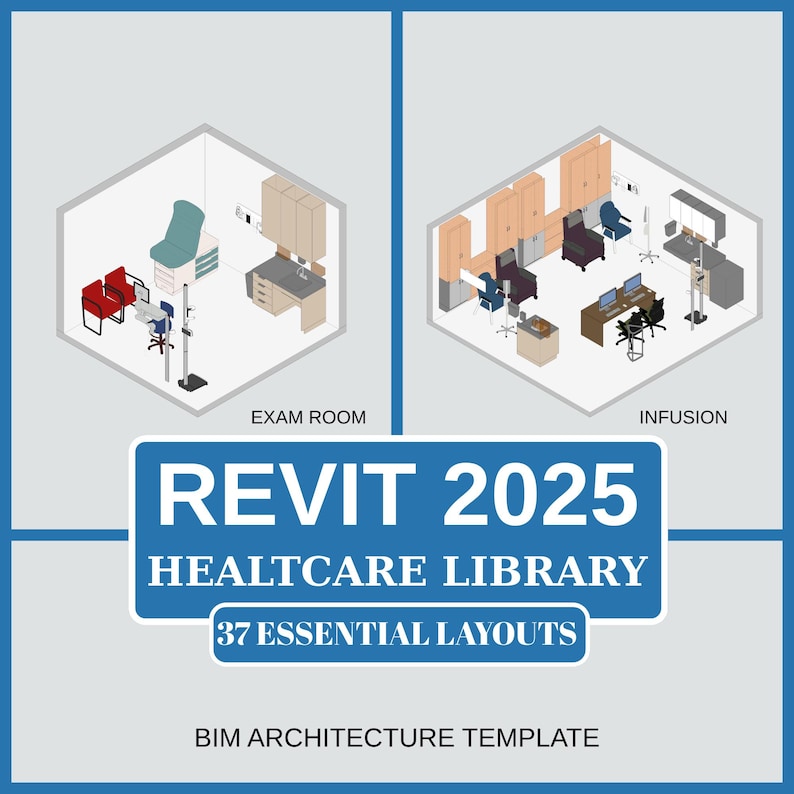 Revit 2025 Healthcare Library | 37 Hospital Room Layouts (RVT) - Etsy
