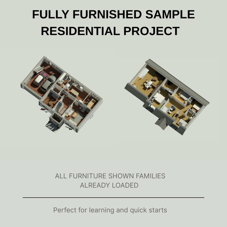 Revit Residential Starter Template With Sample Project, Furniture ...