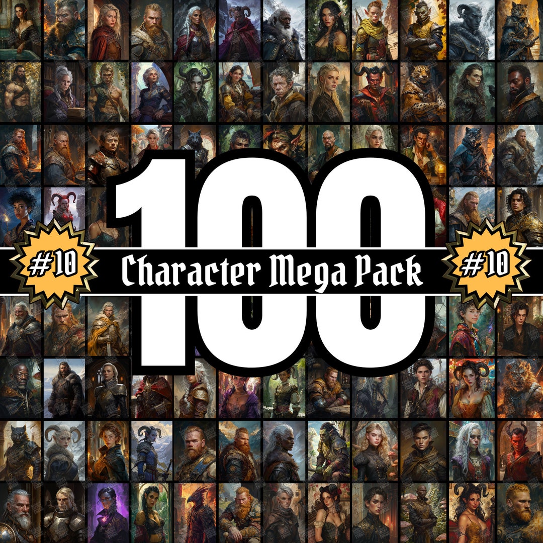 100 Various NPC Portrait Mega Pack 10, Dungeons & Dragons Dnd ...