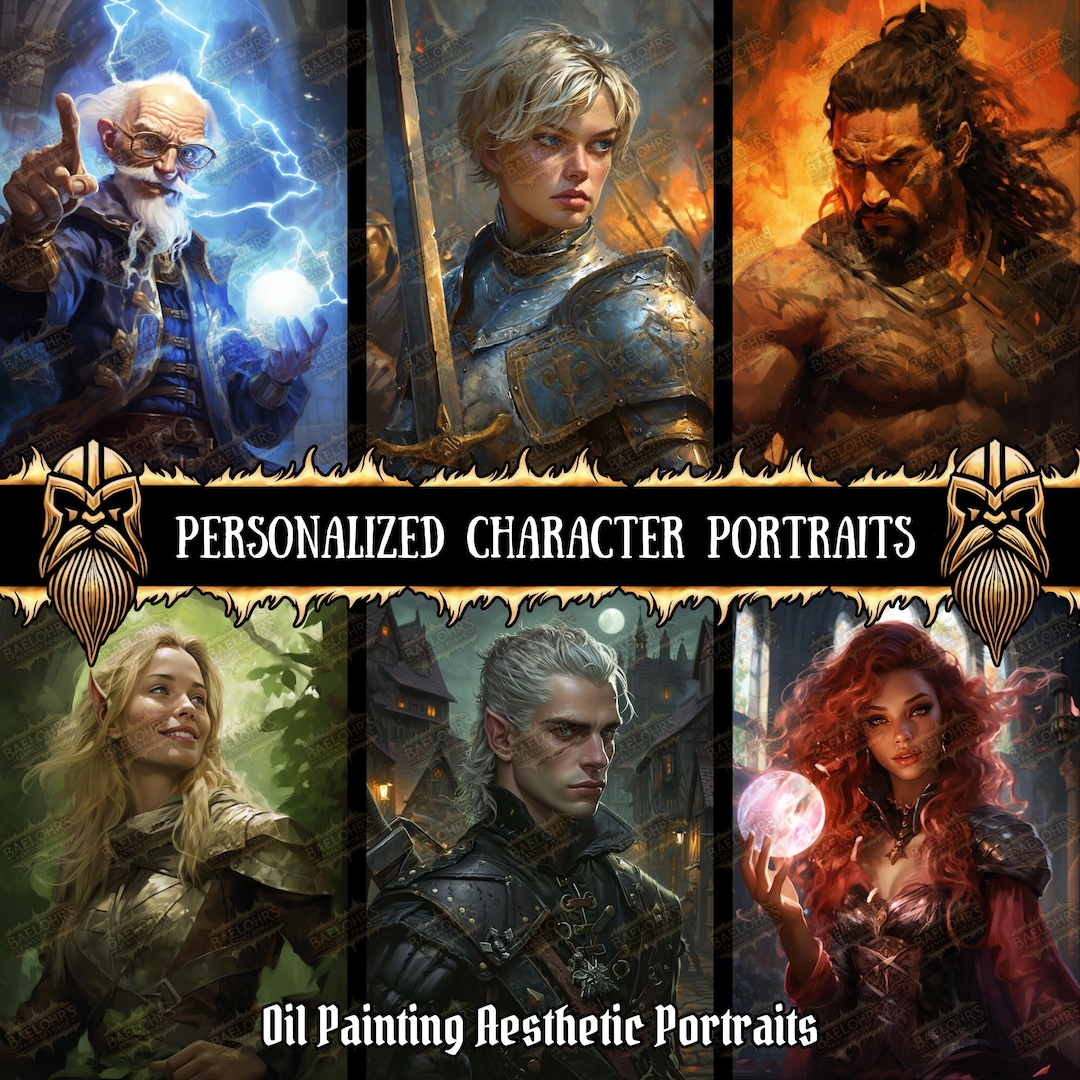 Personalized Character Portrait Commission | Custom RPG Fantasy Game ...