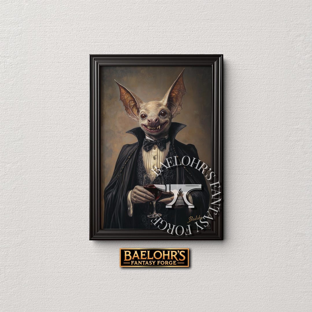 Aristocratic Vampire Bat Gentleman Printable Art - Gothic ...