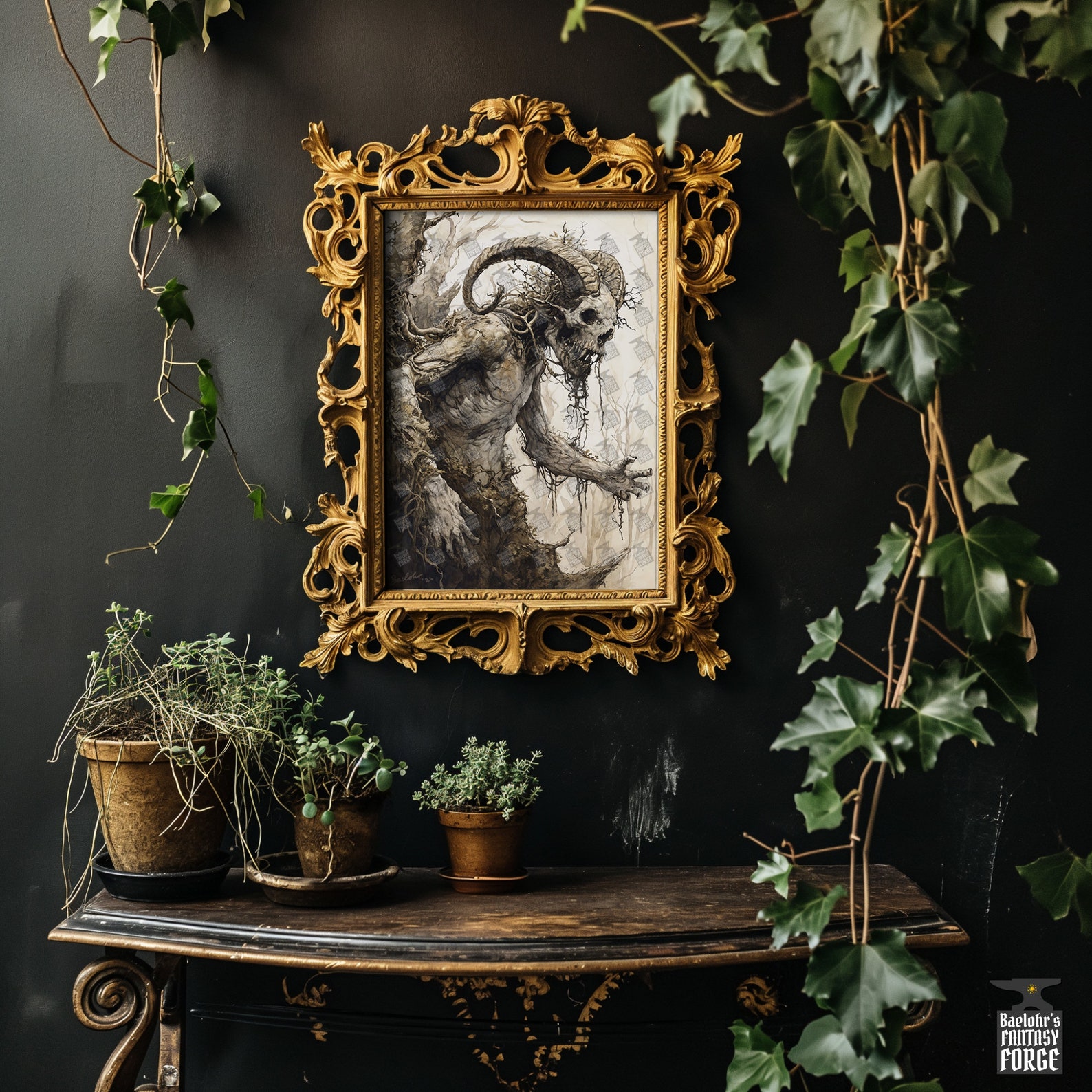 Goat Boy, Dark Cottagecore, Celtic Fantasy, Gothic Witch Decor ...