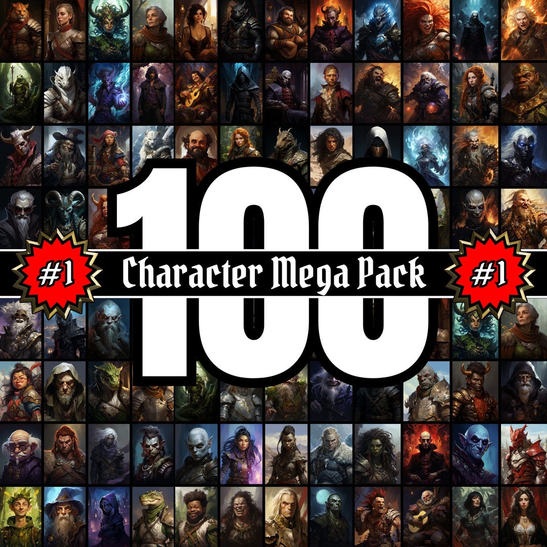 100 Various NPC Portrait Mega Pack 1, Dungeons & Dragons Dnd ...