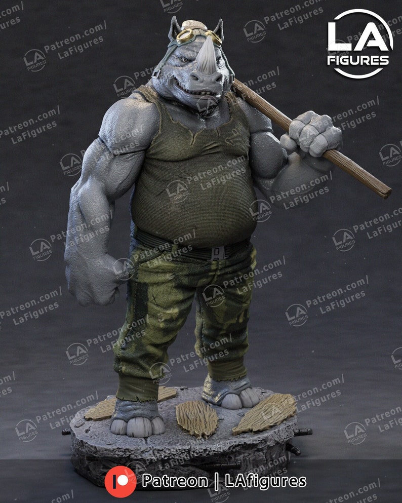 Rhino Boy TMN Fanart 3d 12k Resin Statue Unpainted Version 1/9 - Etsy ...