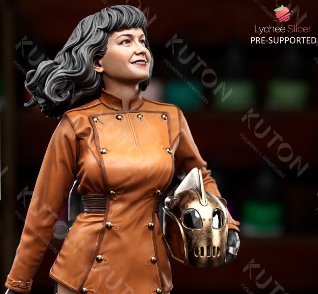 Astronaut Rocketeer Lady Maximum Detailed 3d 12k Resin Printed Figure ...