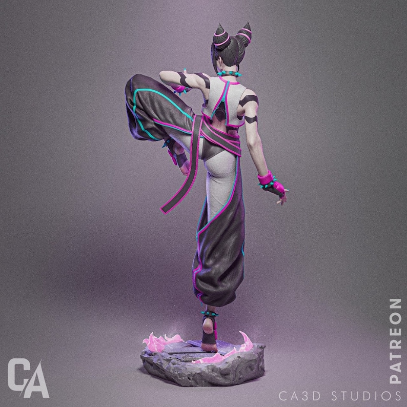 Juri SF Fan Art 3d 12k Resin Statue Unpainted Version 1/9 23 Cm - Etsy UK