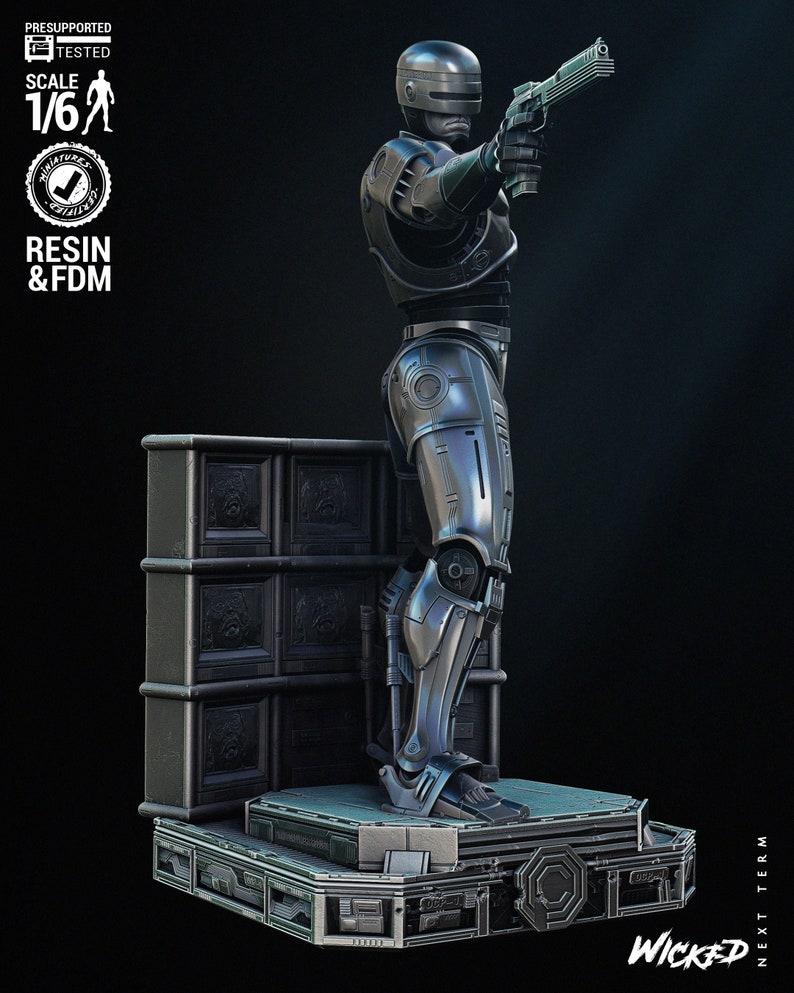 Mr. Robot-cop Fanart 3d 12k Resin Statue Unpainted Version - Etsy