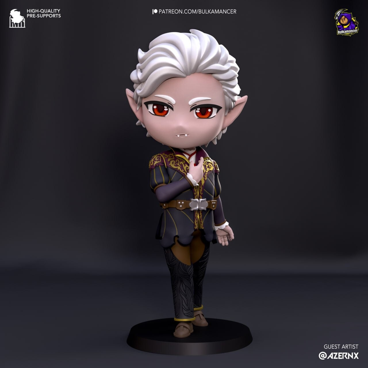 Astarion Chibi Baldur's Gate 3 Fan Art 3d 12k Resin Statue Unpainted ...