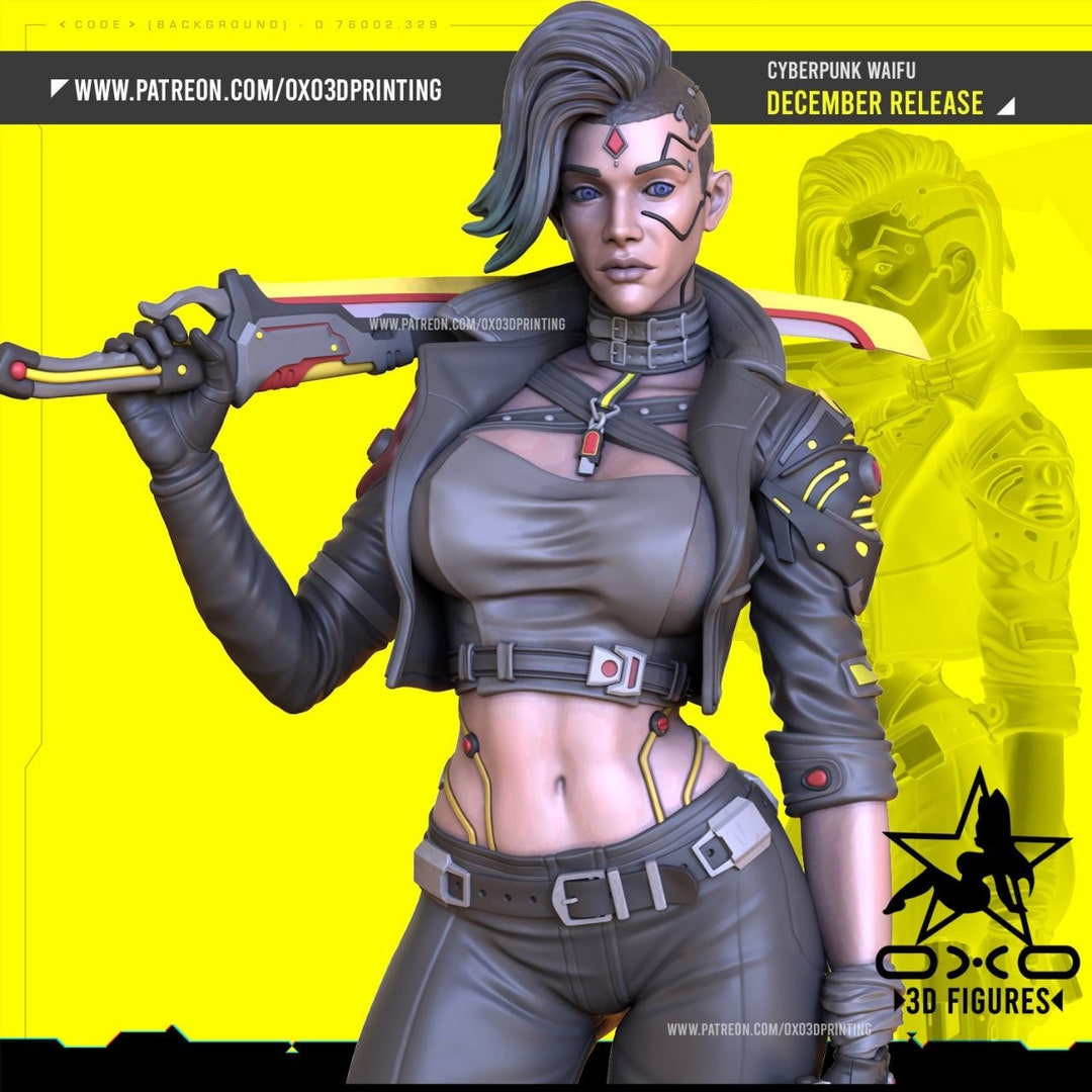 Waifu Cyberpunk 1/9 20cm Normal/nfsw Fanart 3d 12k Resin Statue ...