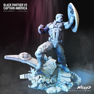 Captain Fan Art 3d 12k Resin Statue Hollowed Unpainted Version - Etsy