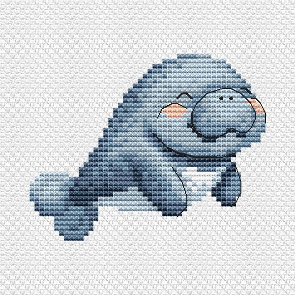 Cross Stitch Pattern Manatee -digital Cross Stitch Chart for Creating Cross Stitch Embroidery ...