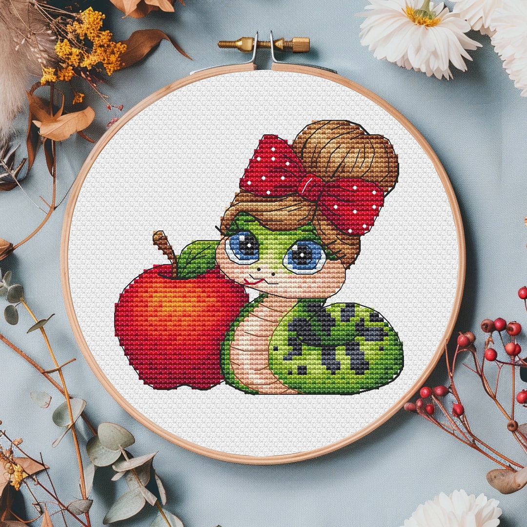 Snake Cross Stitch Pattern, Symbol 2025 Year, Digital Cross Stitch ...