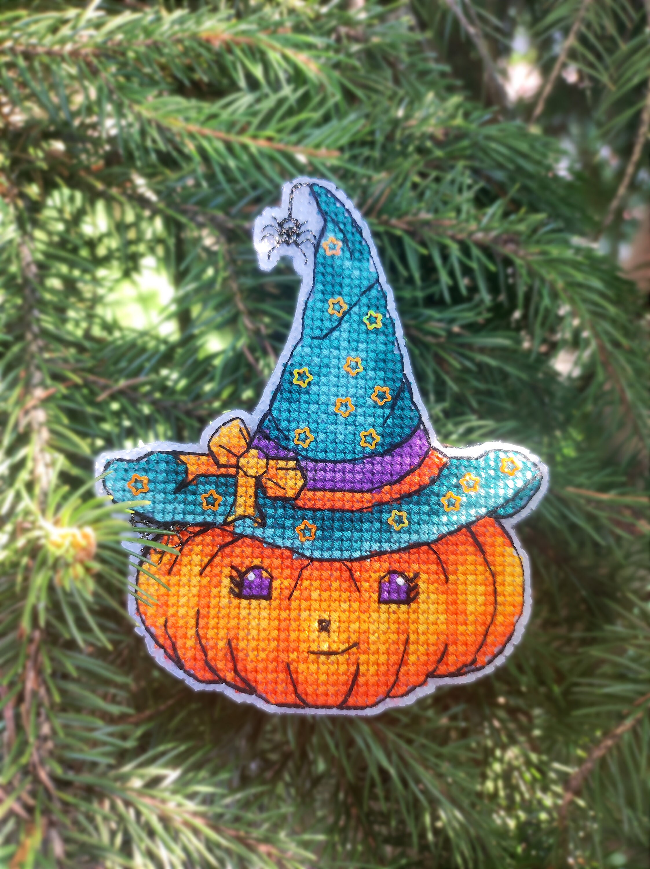 Pumpkin Witch Hat Cross Stitch Pattern, Halloween Embroidery (PDF) - Etsy
