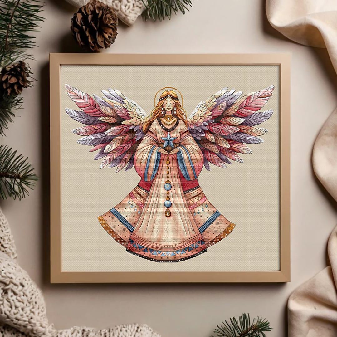 Angel Cross Stitch Pattern, Easter Angel Cross Stitch Pattern, Boho ...