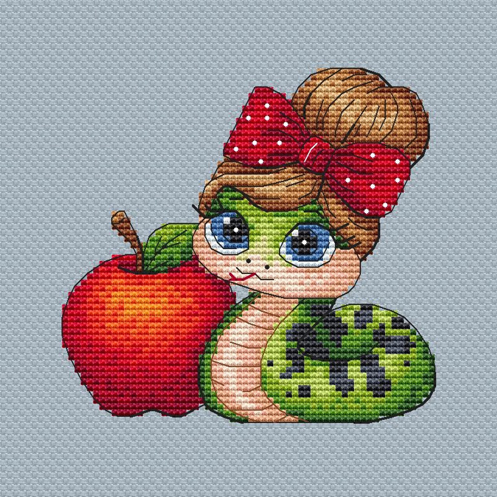 Snake Cross Stitch Pattern, Symbol 2025 Year, Digital Cross Stitch ...