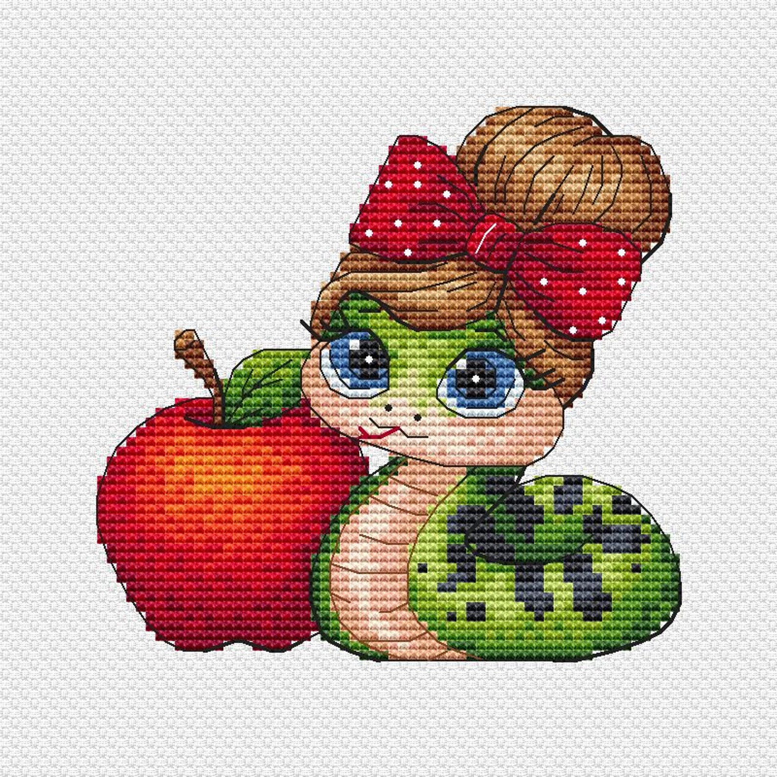 Snake Cross Stitch Pattern, Symbol 2025 Year, Digital Cross Stitch ...