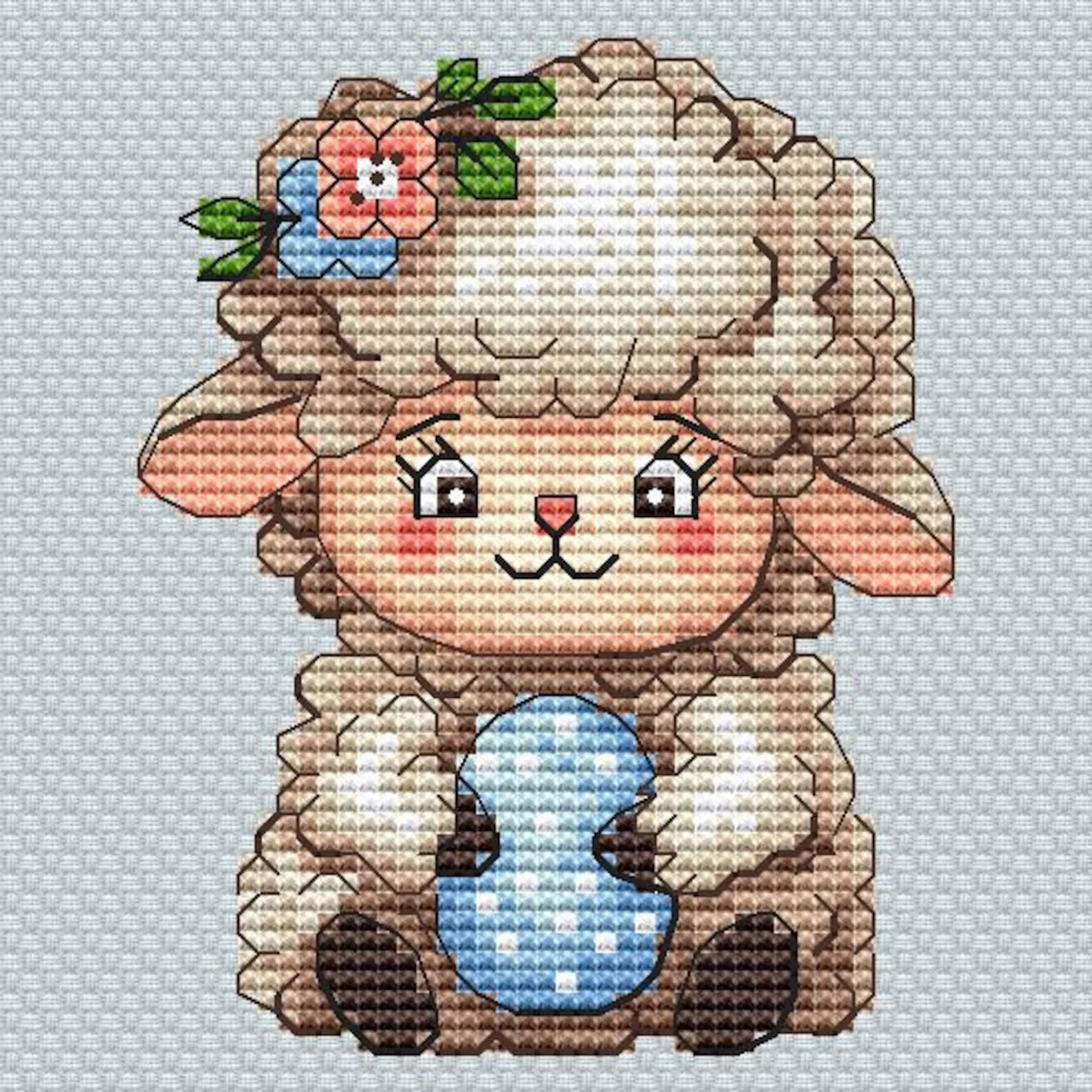 Cute Easter Lamb Cross Stitch Pattern Digital Cross Stitch Pattern ...