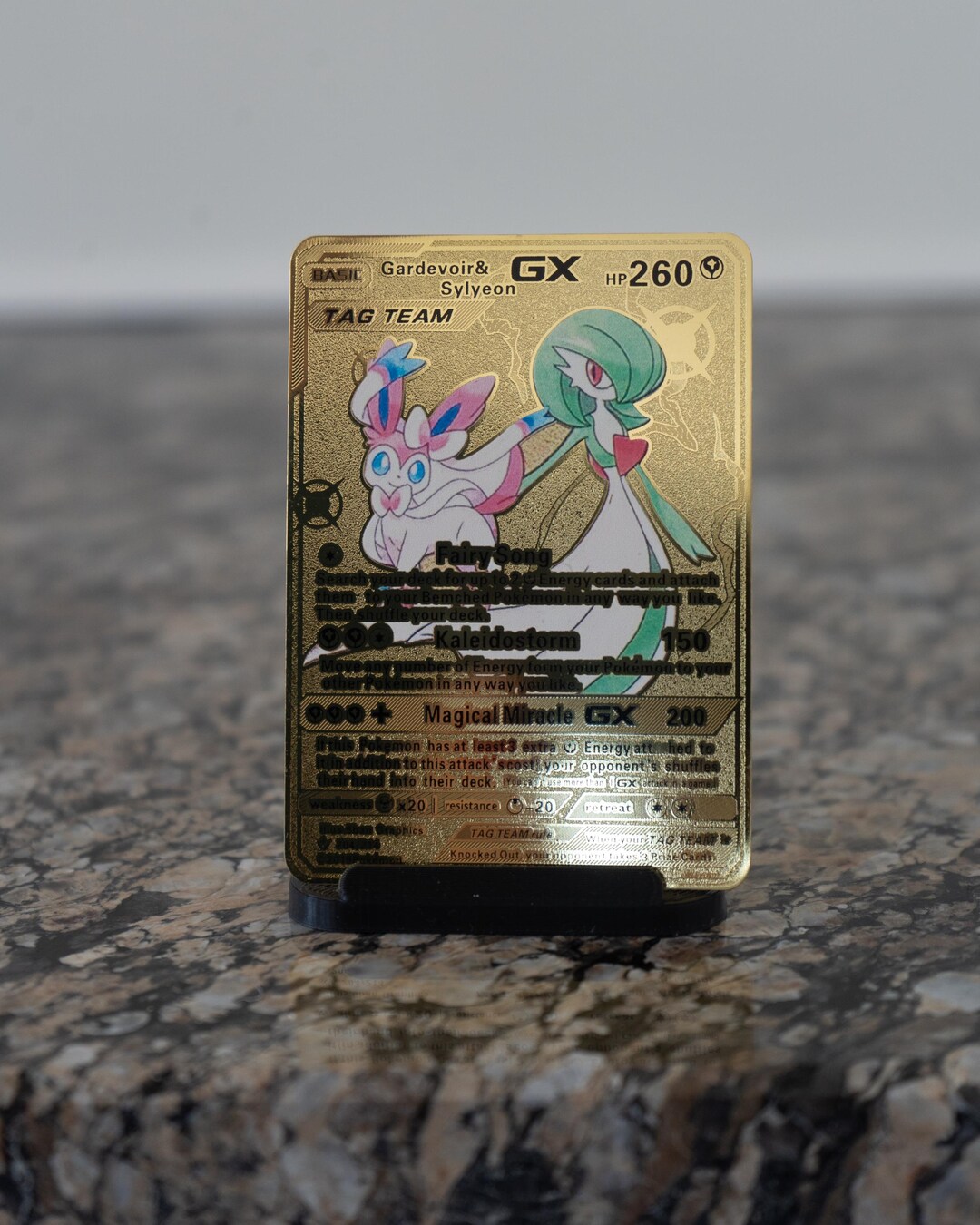 Custom Pokemoncard Gardevoir and Sylyeon 204/214 Gold Metal Heavy ...