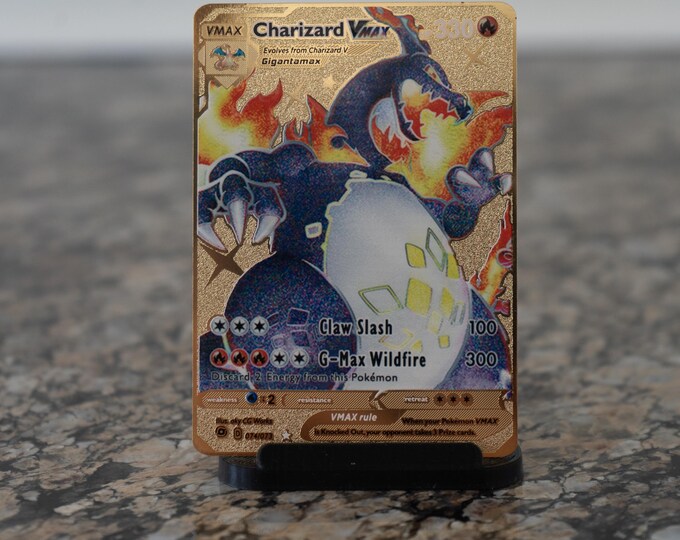 Custom Pokemoncard Charizard Vmax 074/073 Gold Metal Heavy Stainless ...