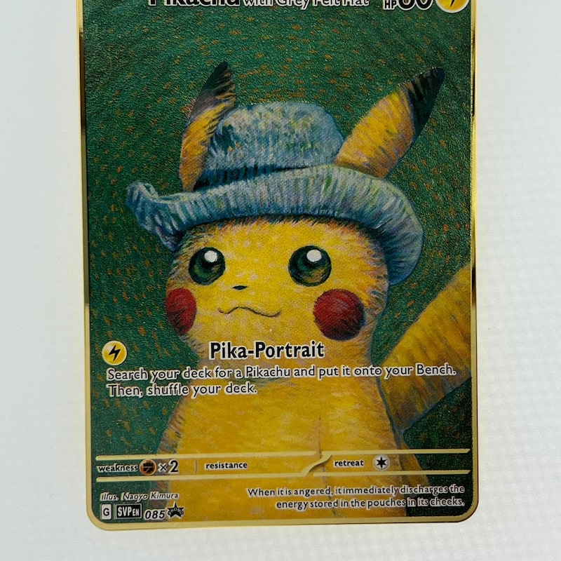 Gold Pikachu Card - Etsy