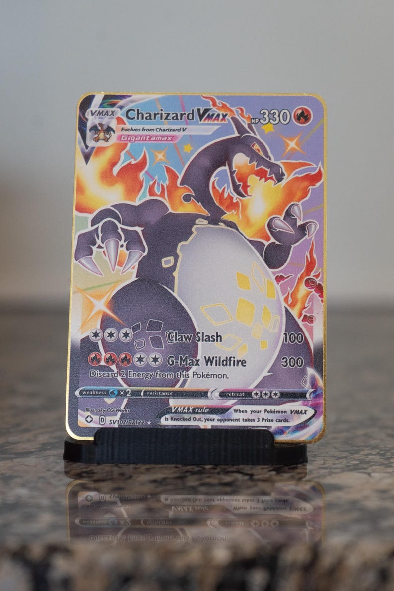 Custom Pokemoncard Charizard Max SV107/SV122 Gold Metal Heavy Stainless ...