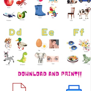 PDF Alphabet Chart Kids Learning Learning ABC - Etsy