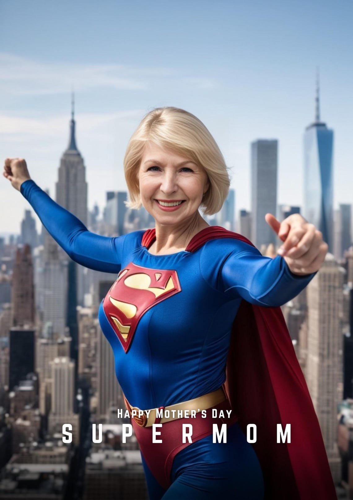 Superhero Mother’s Day Cartoons, Supermom Gift Idea, Super Hero Mom ...