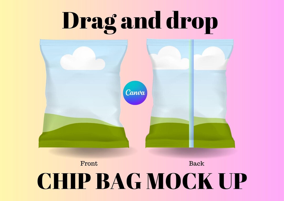 Drag & Drop Chip Bag Mock Up, Chip Bag Template, Chip Bag Mock up for ...