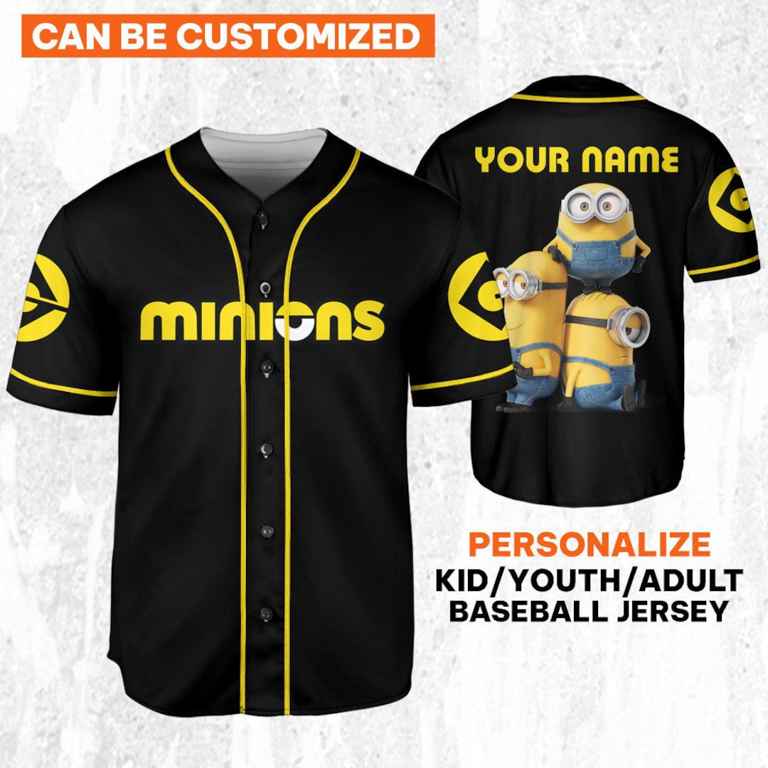 Personalize Minions Family Black Custom Baseball Jersey - Etsy