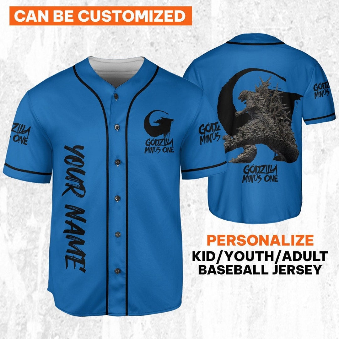 Personalize Godzilla Minus One Giant Monster Blue, Custom Baseball ...
