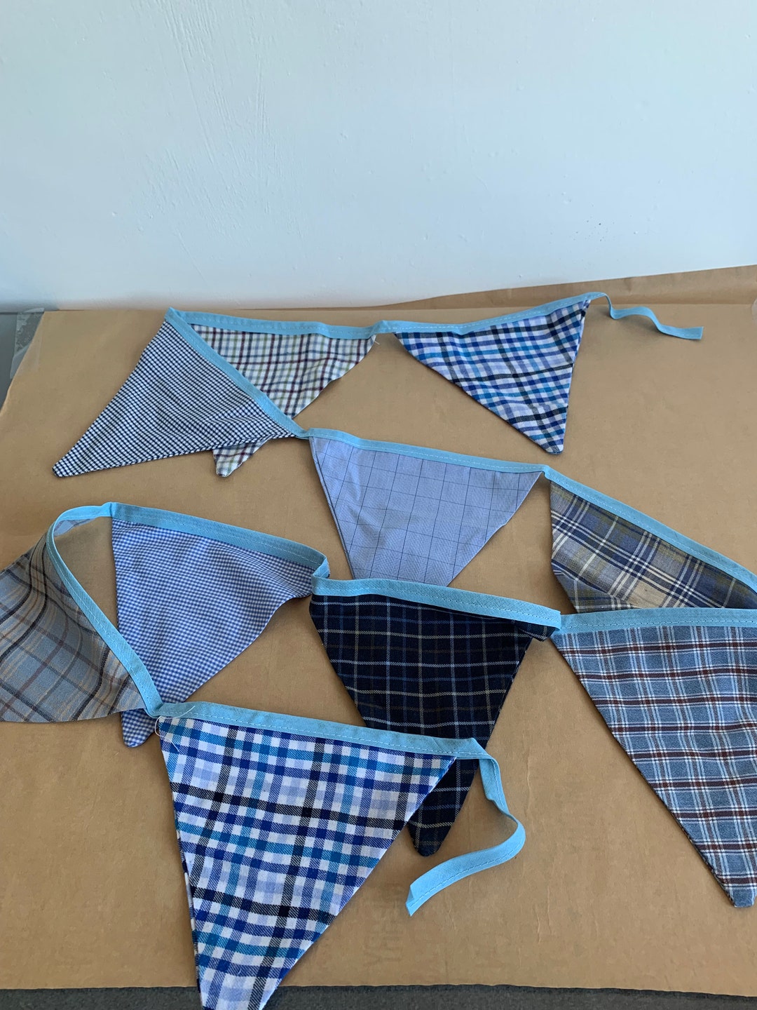 Double Sided Fabric Bunting 2m 10 Flags Repurposed Fabric - Etsy