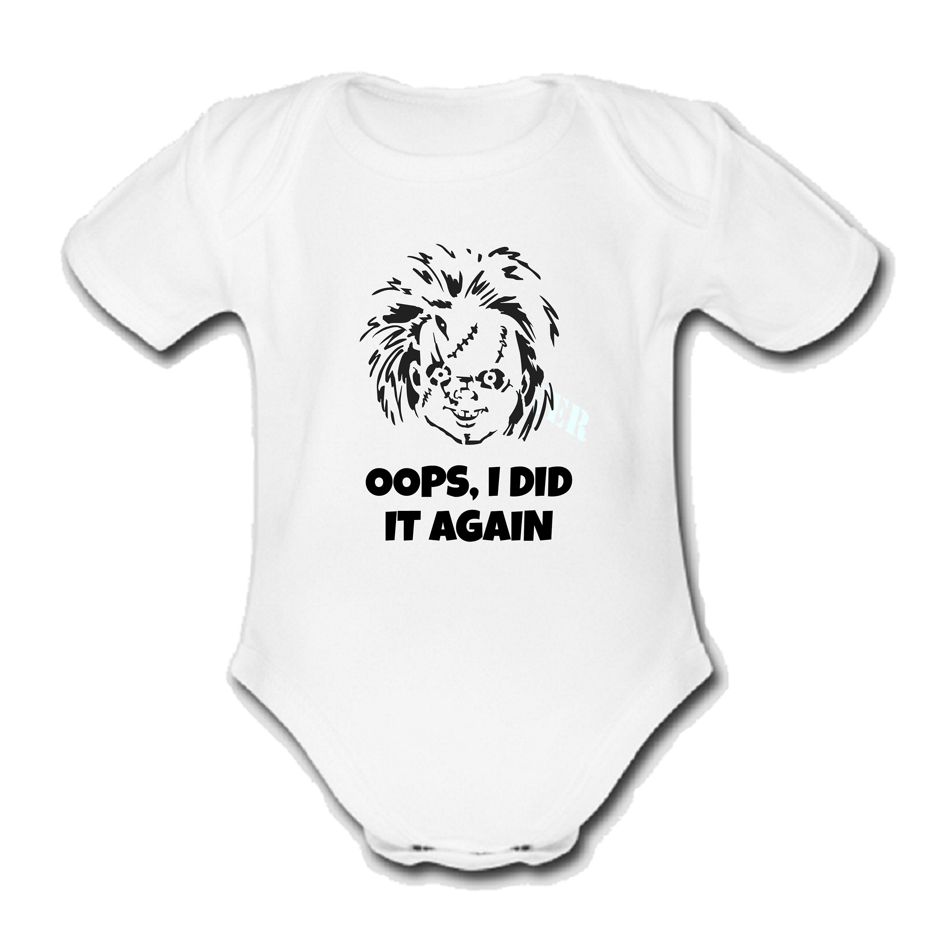 Psychobaby Chucky Babygrow Baby Vest Grow Bodysuit Clothes Cute Unique ...