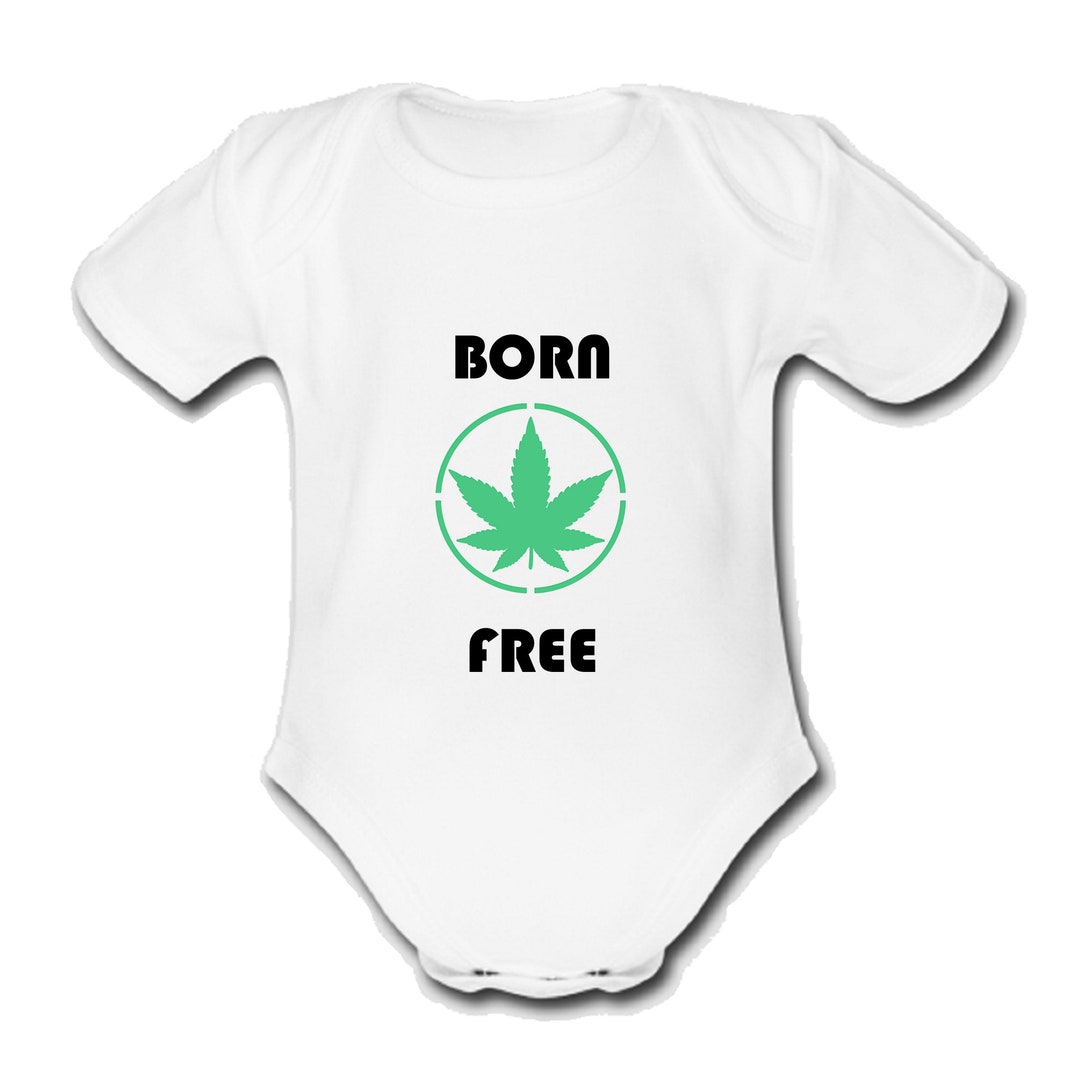 Psychobaby Born Free Weed Marijuana Baby Grow Babygrow Vest Clothes ...