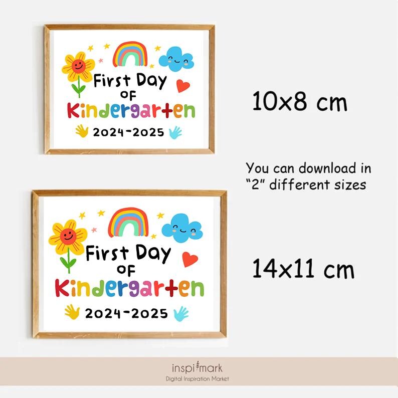 First Day of Kindergarten, Back to School Sign, Printable for First Day ...