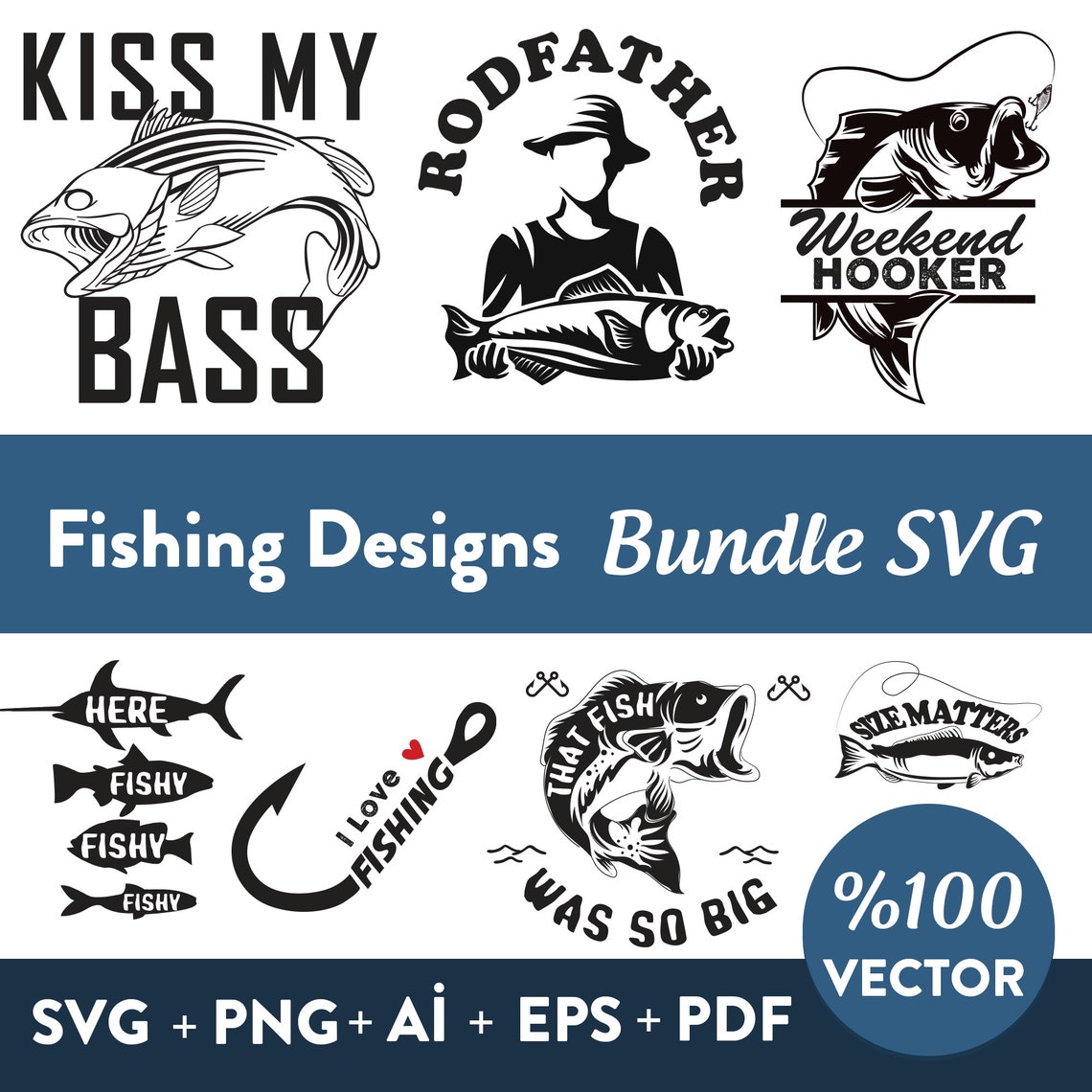 Fishing Bundle SVG, Fishing Designs, Fishing Svg, Fishing Svg Bundle ...