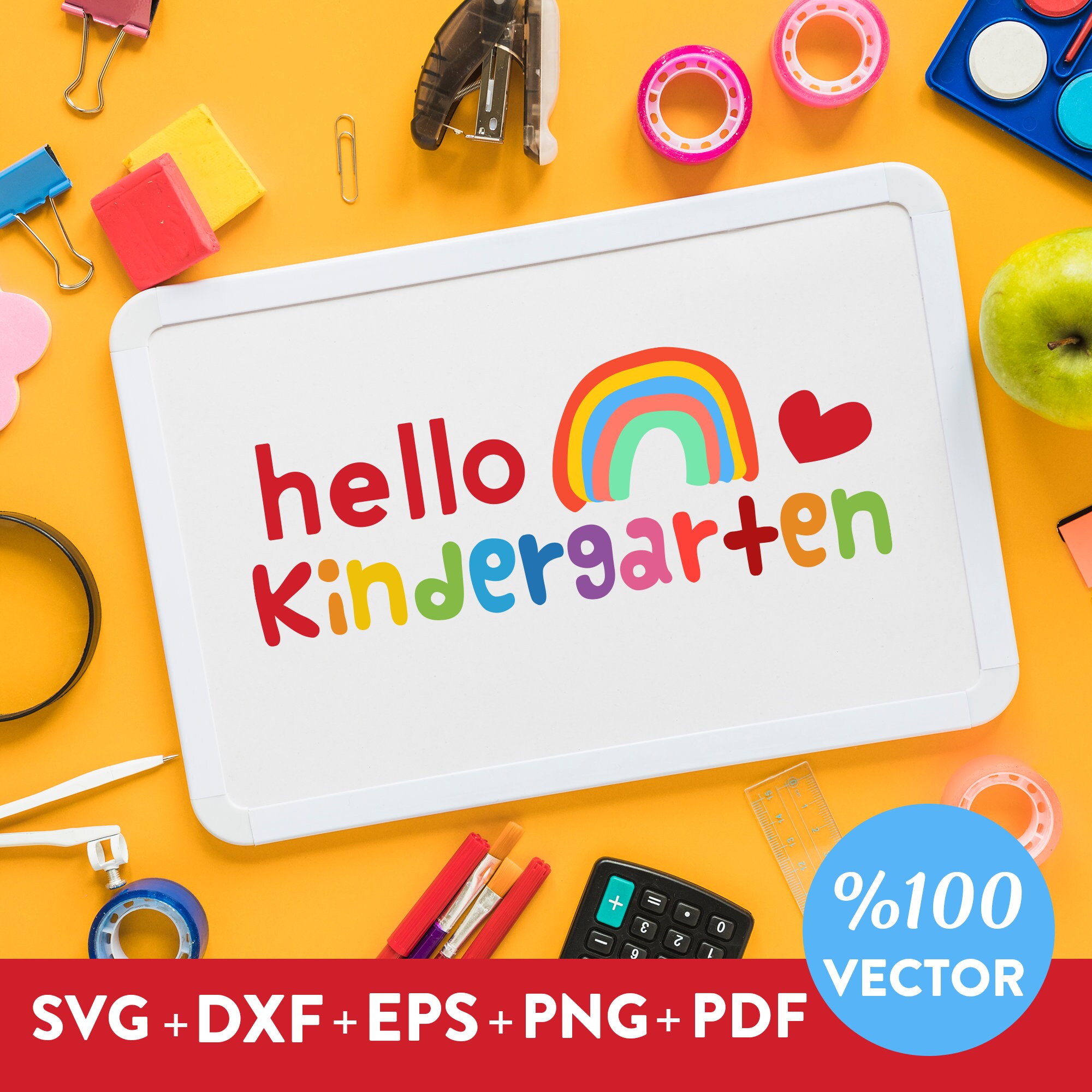 Hello Kindergarten SVG Back to School SVG Rainbow Kindergarten Shirt ...